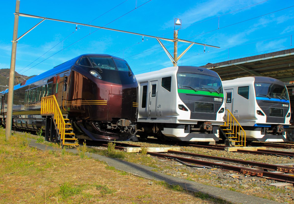 マリオ💉💉💉💉 on Twitter: "RT @sa_kun0902: 2023/2/11 伊豆急下田駅留置線側から撮影 東オクE655系なごみ 宮オオE257系OM-92編成 宮オオ ...