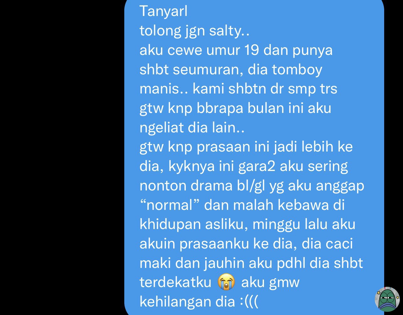 Tanyarl ㅡ 🚫 Rep OOT/JUALAN/LINK AFF on Twitter: "tanyarl jgn salty :(( 🌈 https://t.co/Gqw6whl0Vk ...