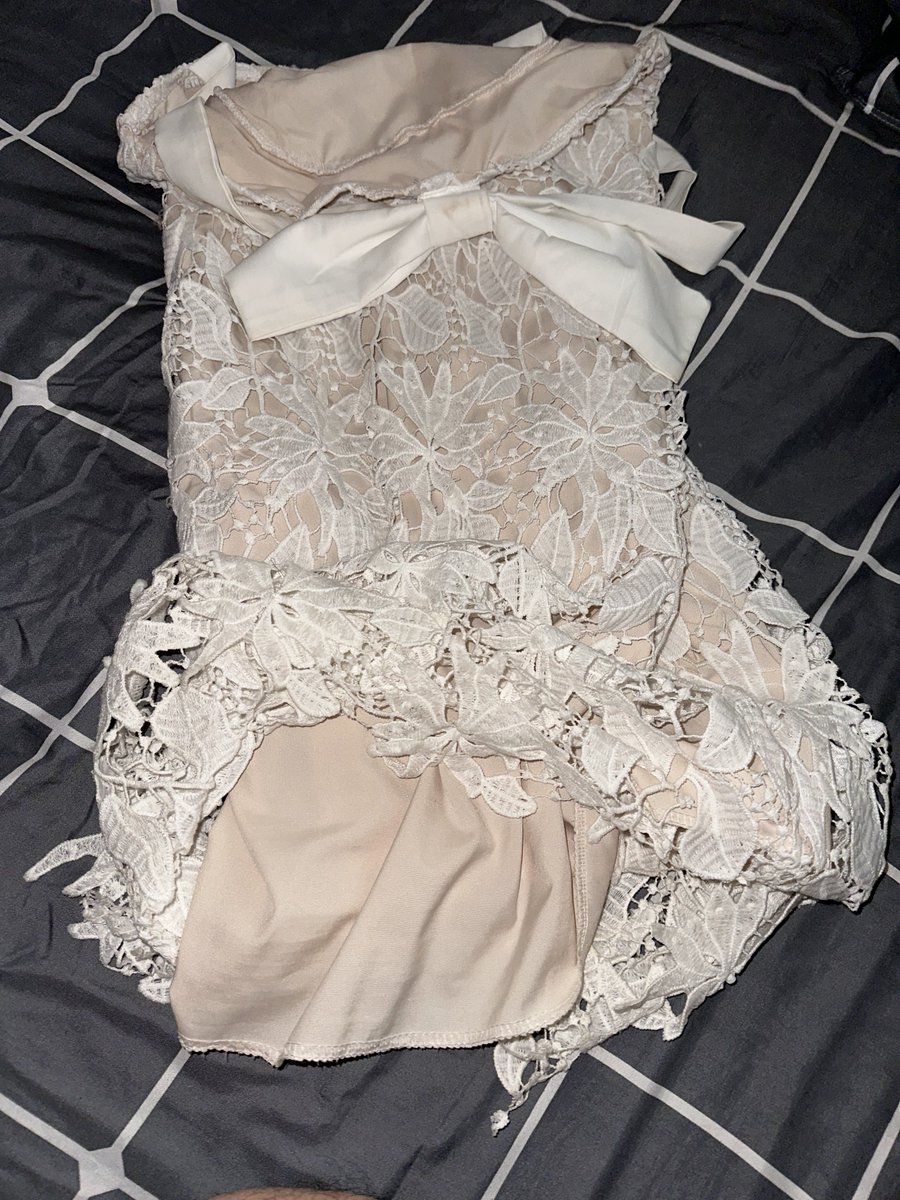 女性衣物终结者(接推广) On Twitter 小骚货的骚裙到手,第一时间肯定是包裹鸡巴啊,仔细看那个蝴蝶结,是被胸部反复蹭出来的痕迹吧,真带劲