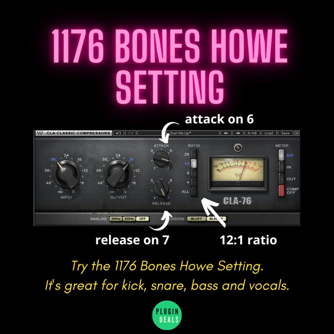 PLUGIN DEALS 🔌 💵 on Twitter: "Try the 1176 Bones Howe Setting 👍"