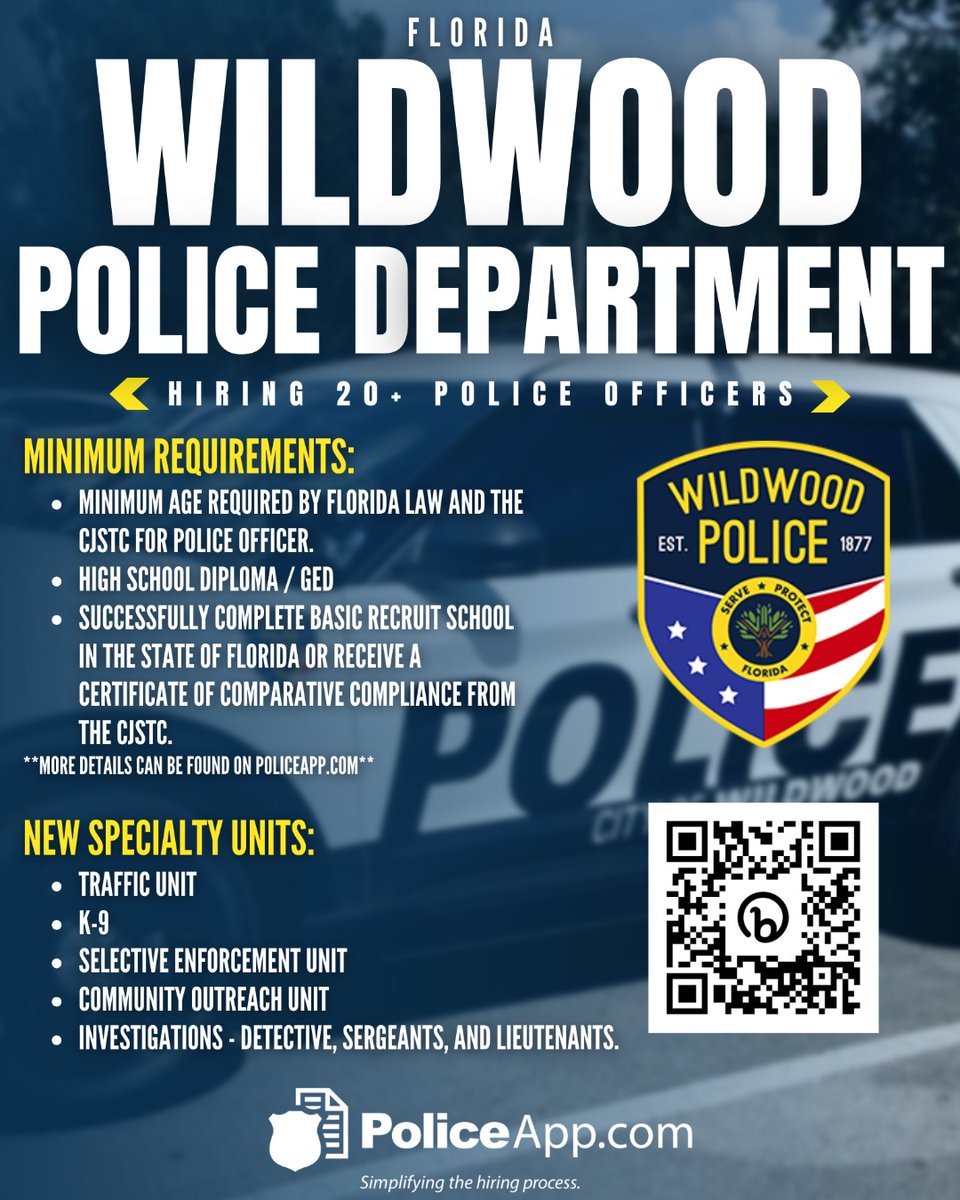 PoliceApp.com on Twitter: "Wildwood Police Department, FL **NEW DEPARTMENT ALERT!** Now ...