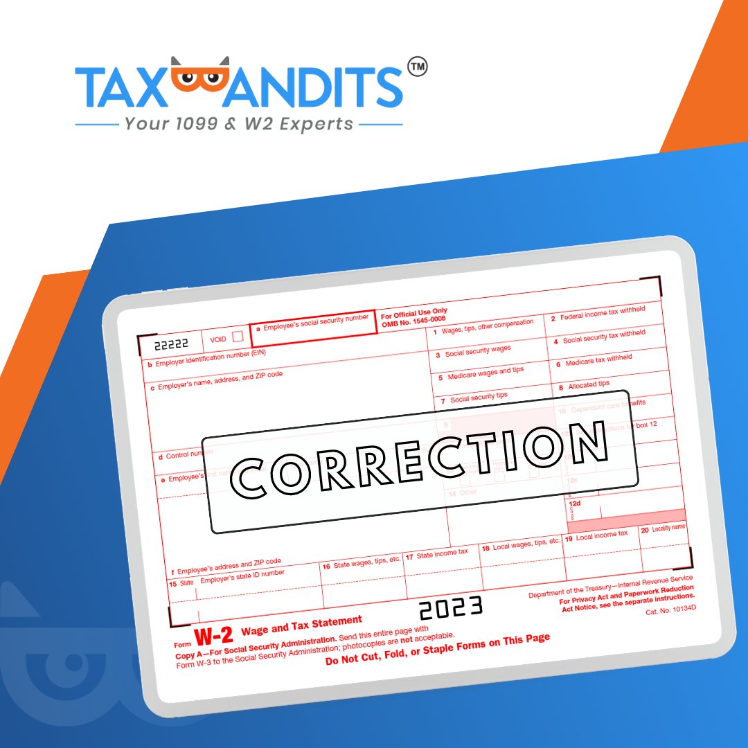 TaxBandits on Twitter: "Have you noticed errors on the W-2 Forms you just filed? TaxBandits ...