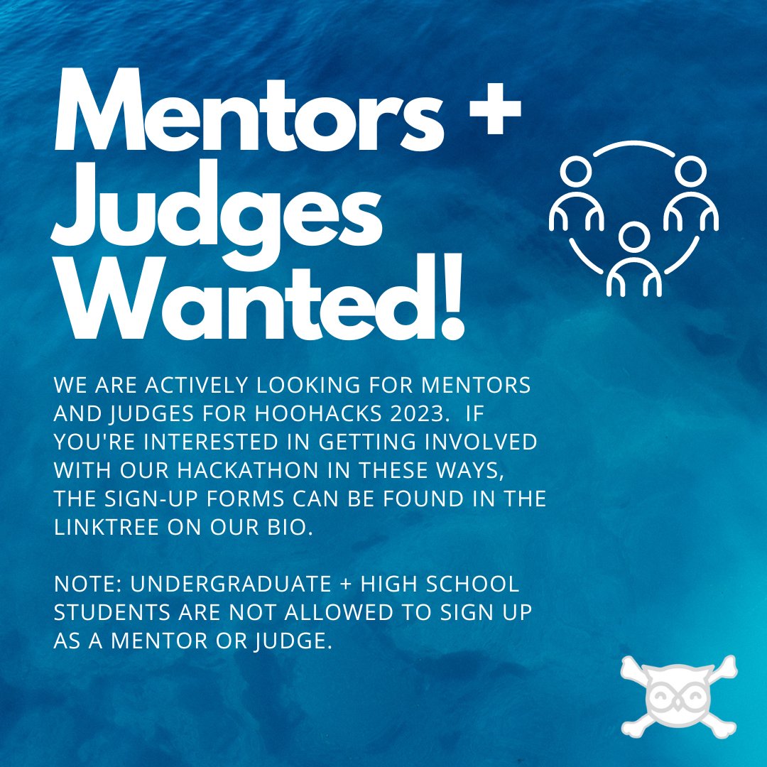 HooHacks 🦉 on Twitter: "We are actively looking for mentors and judges for HooHacks 2023. If you ...