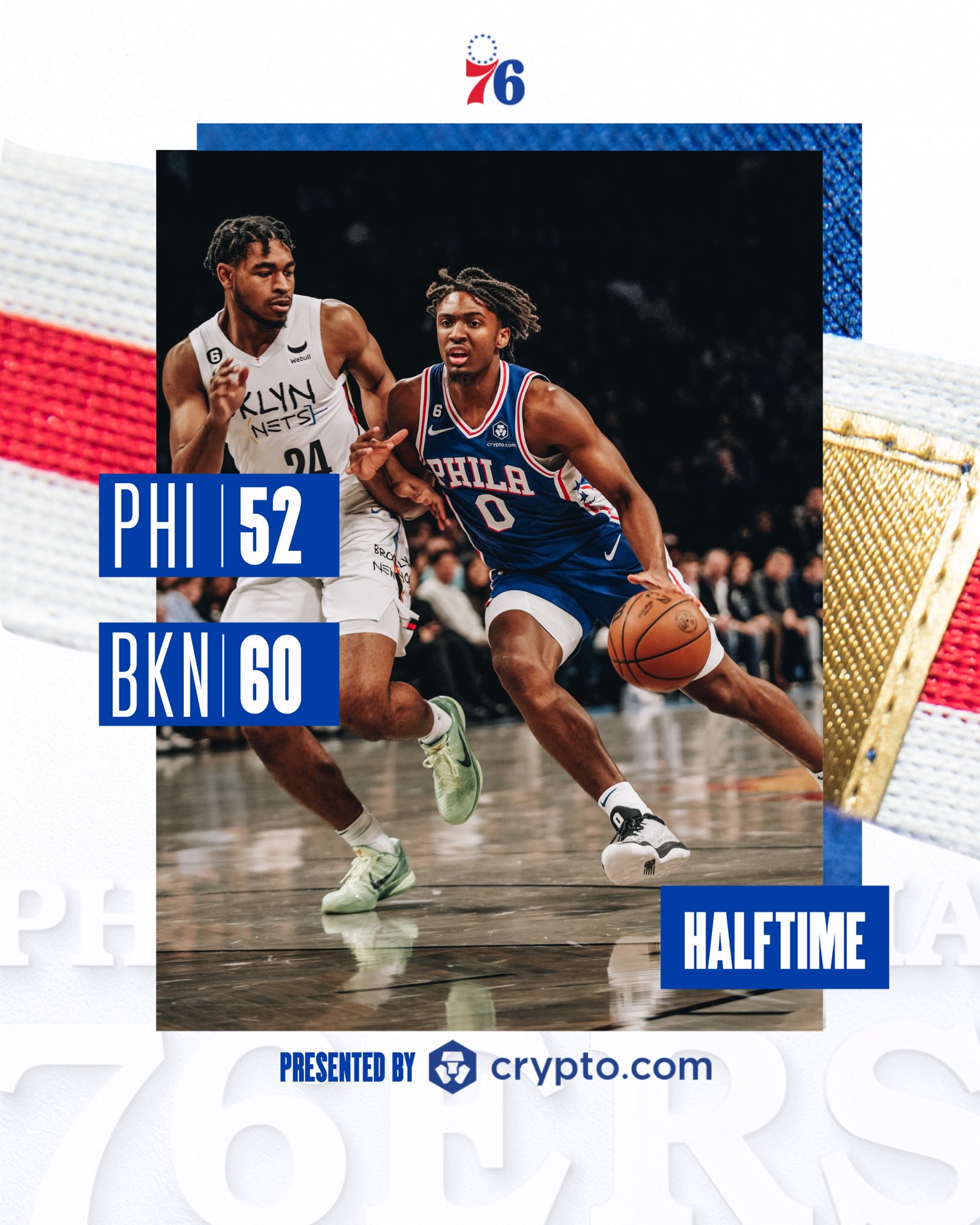 Philadelphia 76ers on Twitter: "at the half. 🪙 @cryptocom https://t.co/OaCzlhcDeb" / Twitter