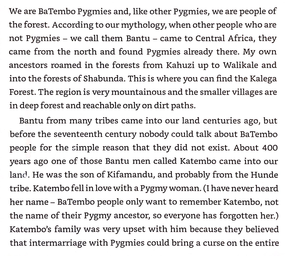 Thread with excerpts from "Still a Pygmy: The unique memoir of one man ...
