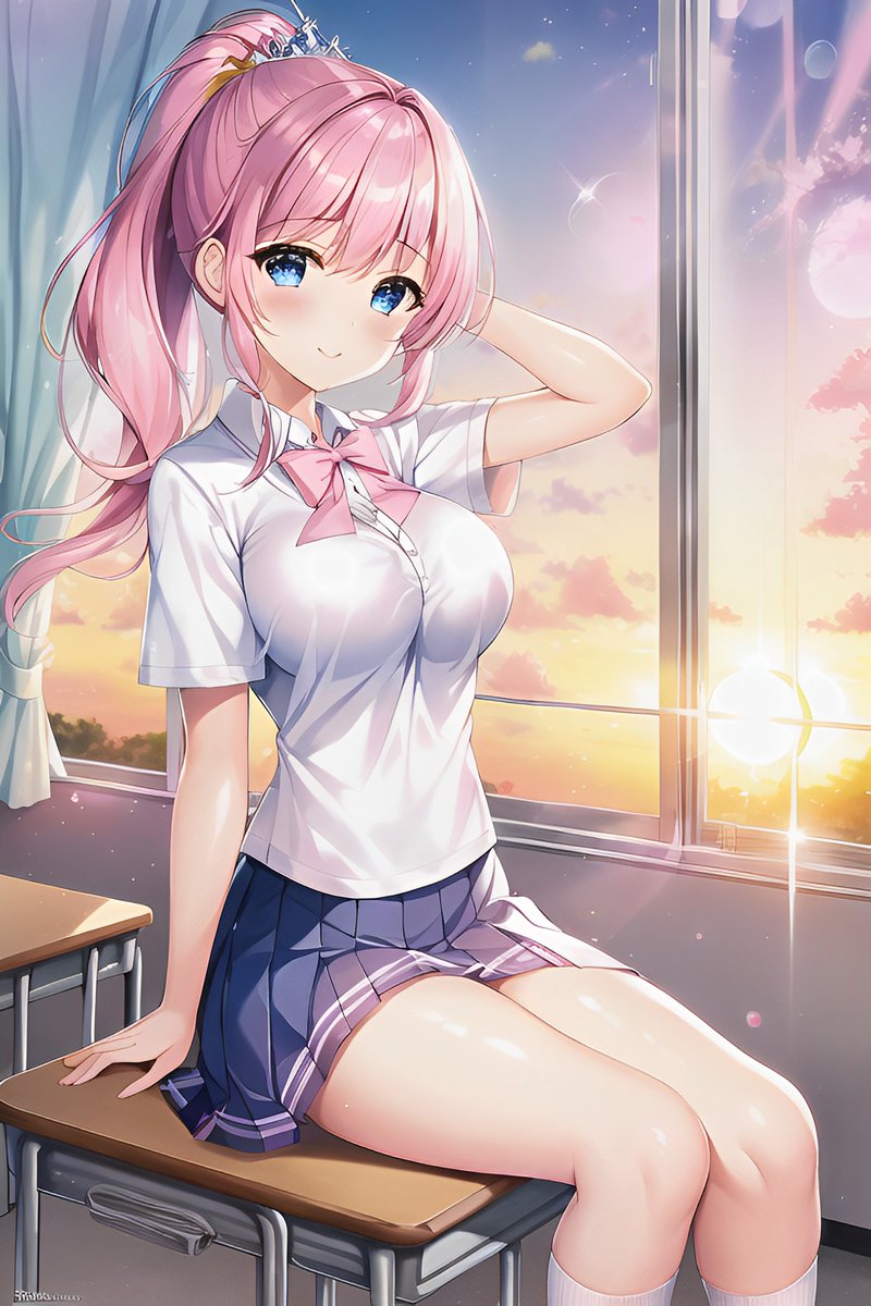 Ray_AI_illust on Twitter: "学生服姿もいいのでは？ #AIイラスト"