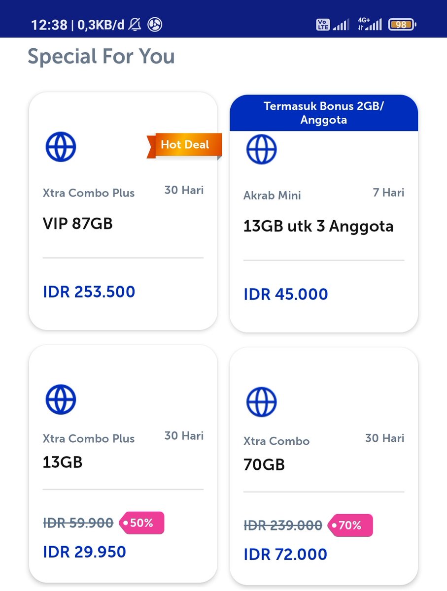 Bangbayy on Twitter: "72k 70gb murah bgt gak sih 🥲 udah beli paket lain eh nongol ini"