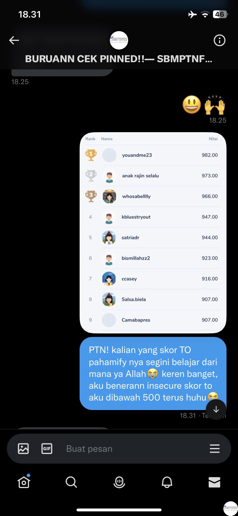 BURUANN CEK PINNED!!— SBMPTNFESS on Twitter: "mi ni mal li ma ka ta 🧑‍🎓 https://t.co/E0n4YkebOI ...