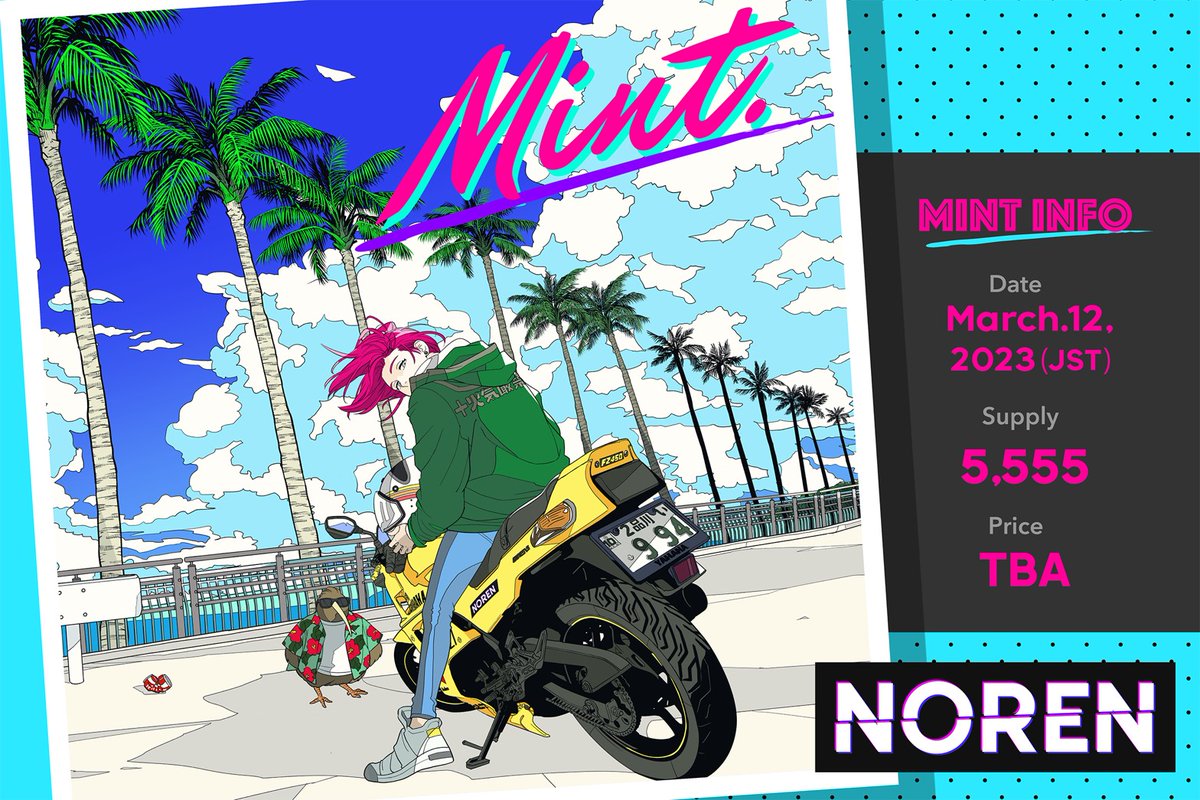 NOREN｜Loading... on Twitter: "🎆 Mint info 🎆 Mark your NFT calendars 👀 🎉To celebrate, giving away ...