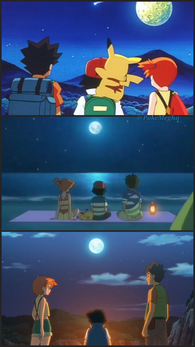 Pokémon Master ASH 💧 on Twitter: " 🌙 Same moon, Years apart~ 🌙 #anipoke #pokemon"