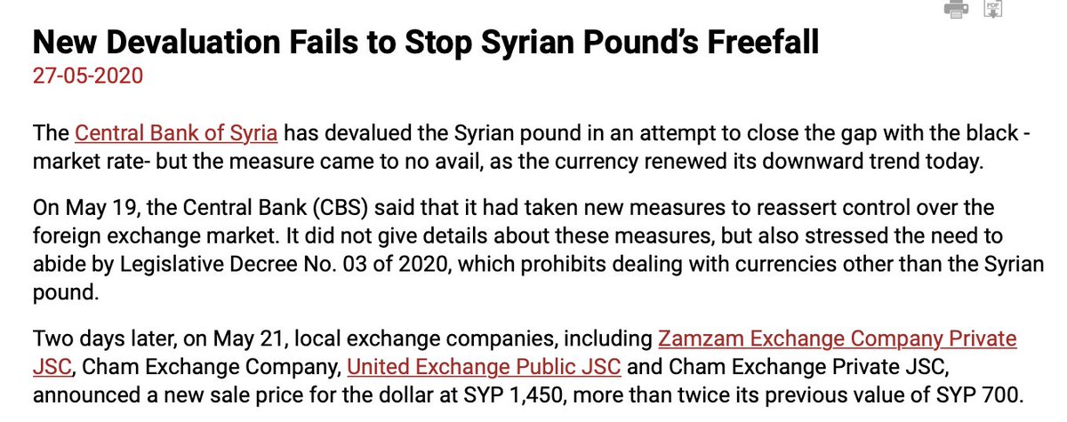 The Central Bank of #Syria seems to have a hold on the #SYP noted @diaa ...