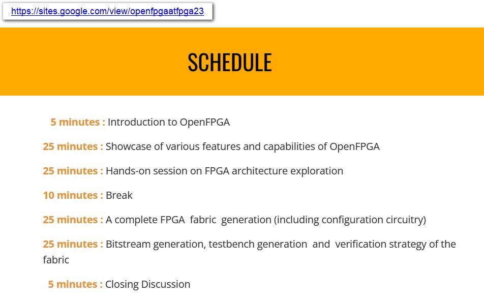 OGAWA, Tadashi on Twitter: "=> Create your Own FPGA!: An OpenFPGA Guided Tutorial, FPGA 2023 ...