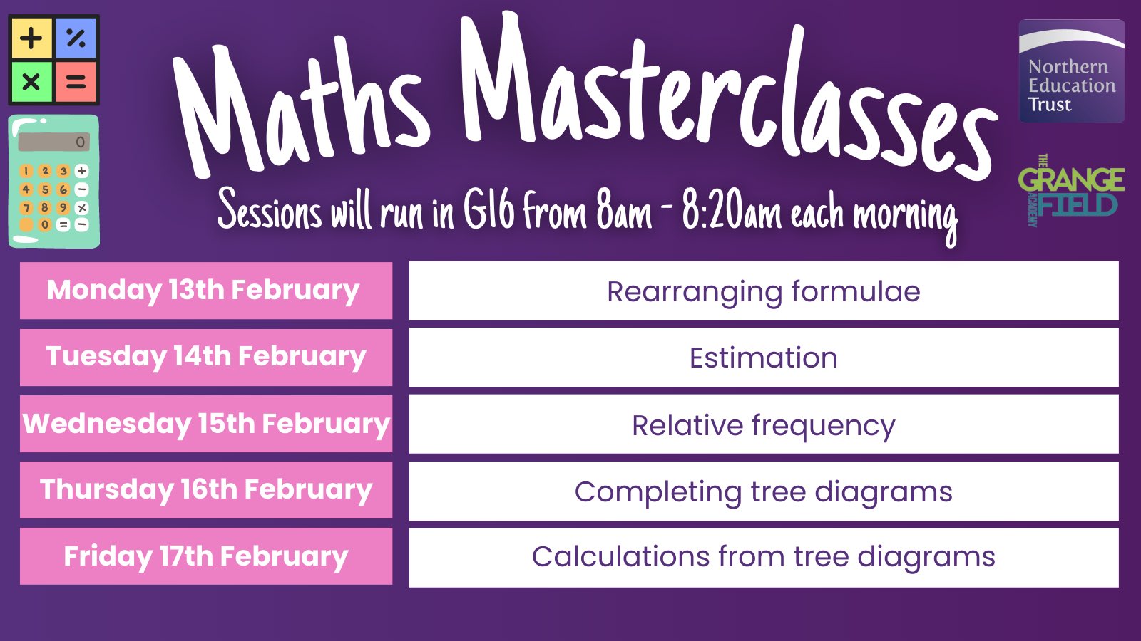 NET The Grangefield Academy on Twitter: "Here are the final 𝗠𝗮𝘁𝗵𝘀 𝗠𝗮𝘀𝘁𝗲𝗿𝗰𝗹𝗮𝘀𝘀𝗲𝘀 before the half ...