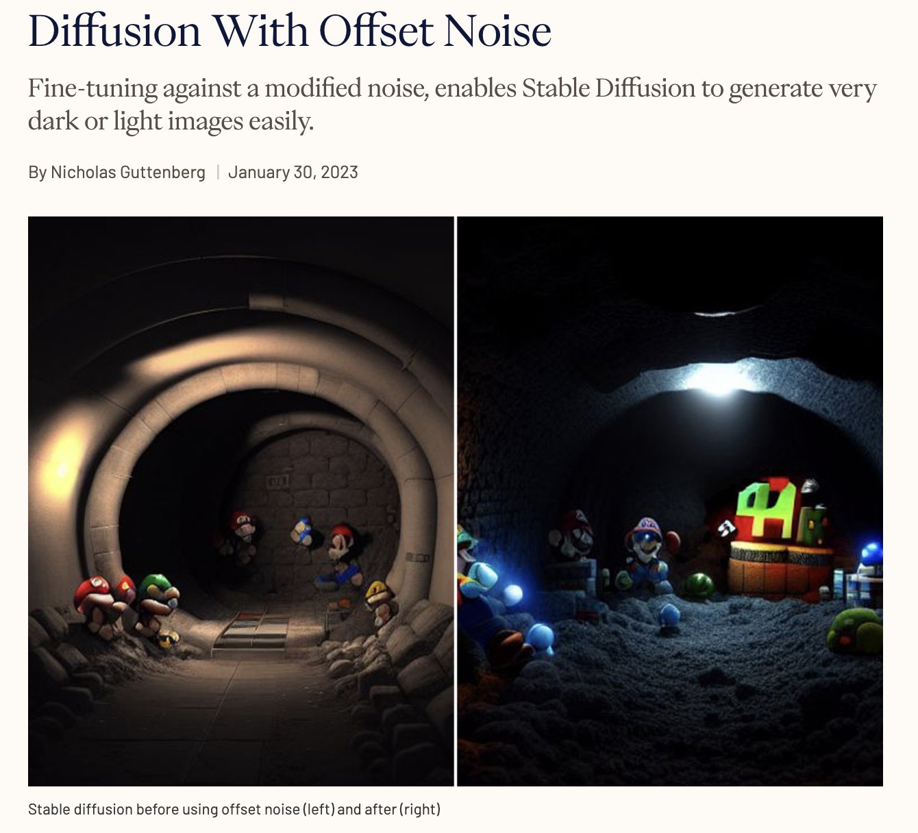 nev on Twitter: "Why does Stable Diffusion struggle with making very dark or light images? This ...