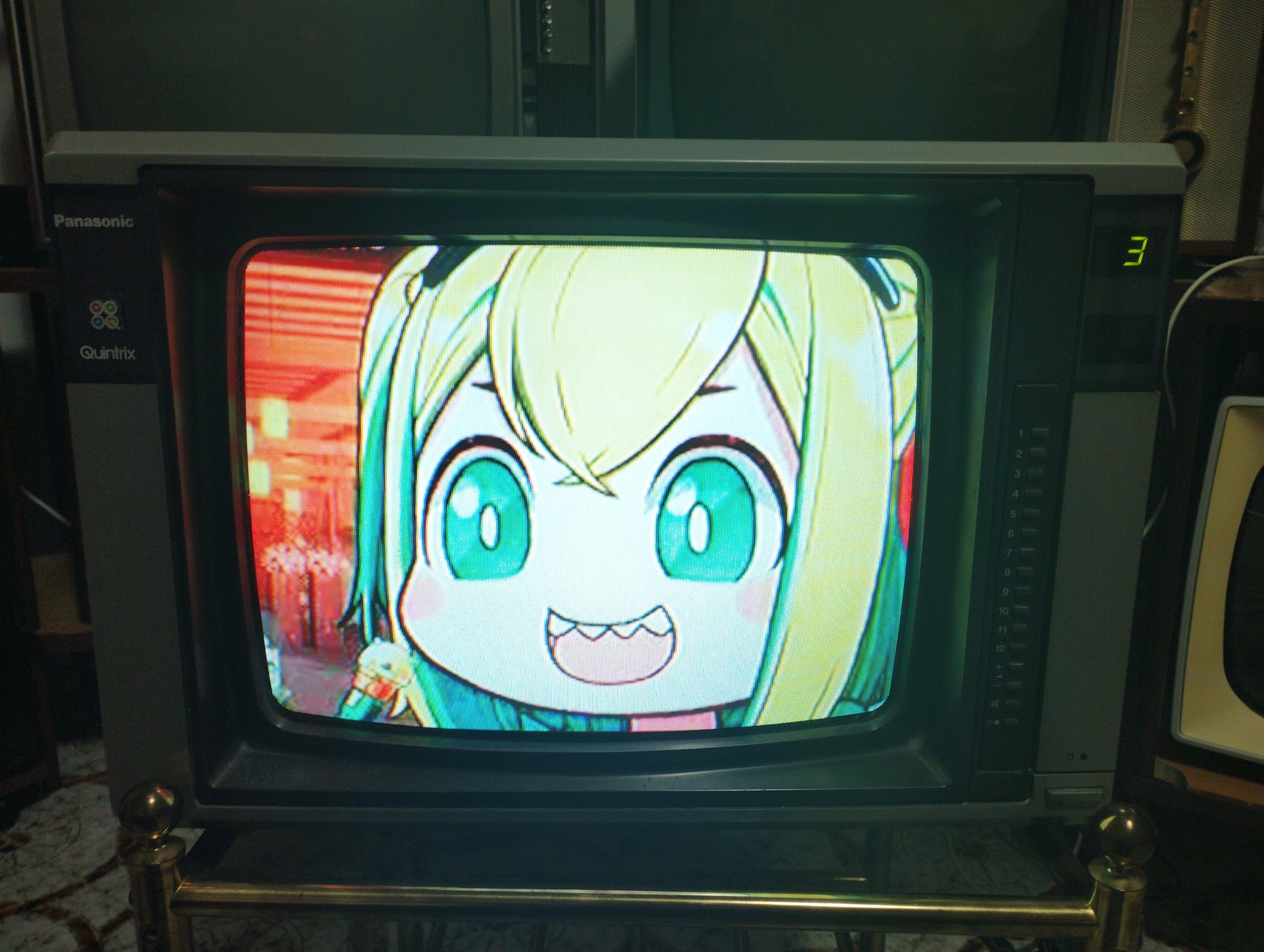 I put waifus on a vintage TV on Twitter: "Panasonic TC-431DR - 1980 @amanopikamee - Virtual ...