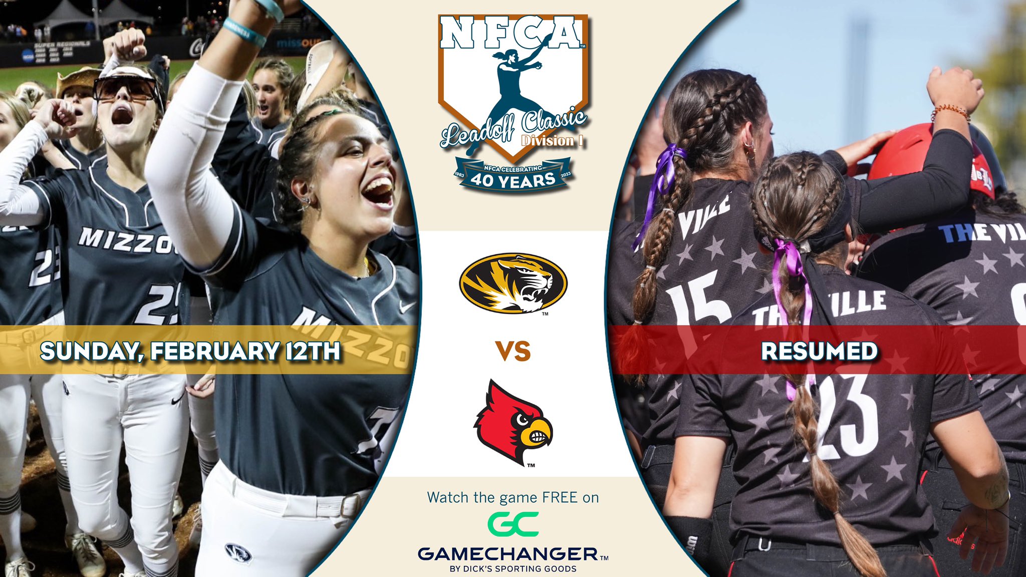 NFCA on Twitter: "🥎☀️ 2023 NFCA Division I Leadoff Classic @MizzouSoftball vs. @LouisvilleSB 📍 ...
