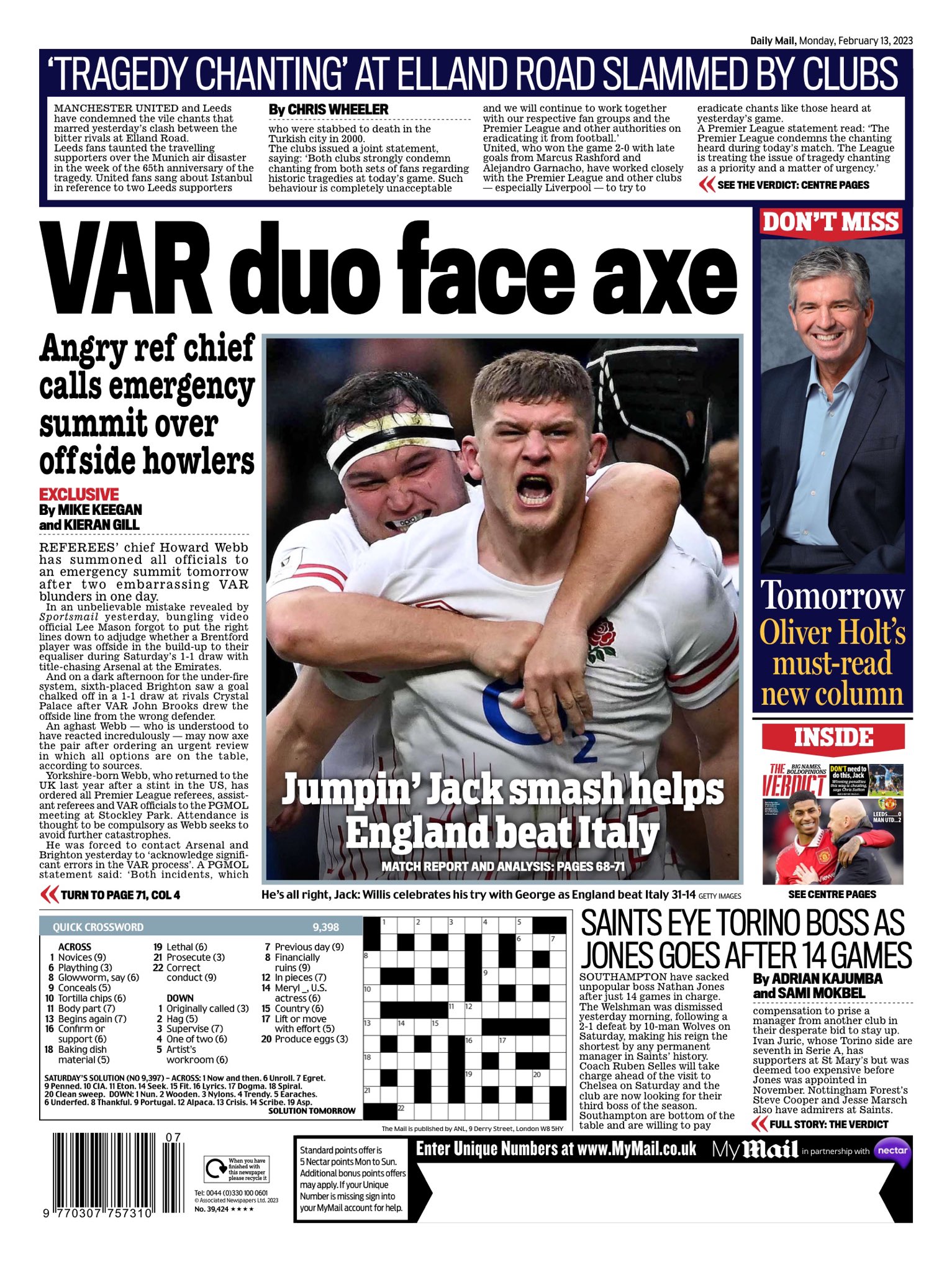 Neil Henderson on Twitter: "MAIL SPORT: VAR duo face axe #TomorrowsPapersToday https://t.co ...
