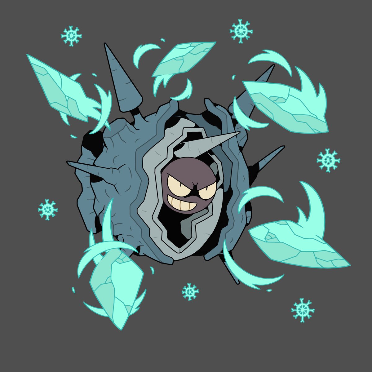 no humans pokemon (creature) grey background solo snowflakes full body ...