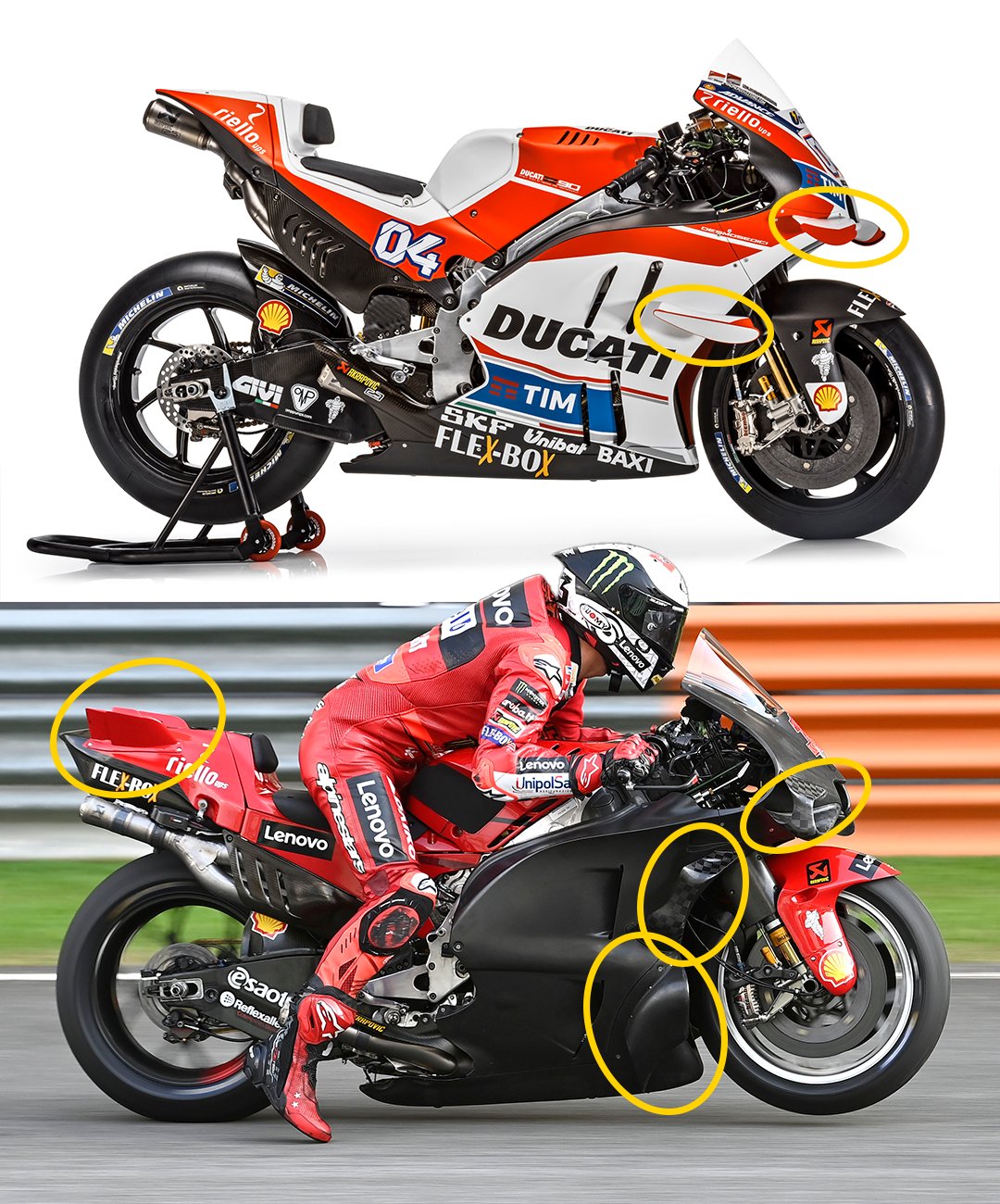 Crash MotoGP on Twitter: "2016 Ducati 🤝 2023 Ducati - aero edition 🔎 #MotoGP https://t.co ...
