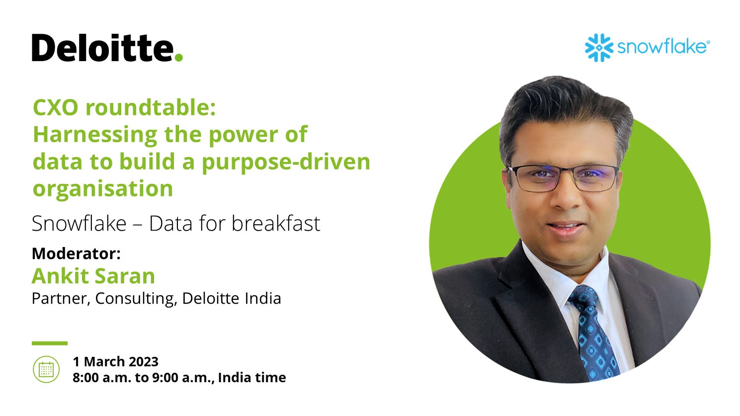 Deloitte India on Twitter: "Join the CXO roundtable on "Harnessing the power of data to build a ...