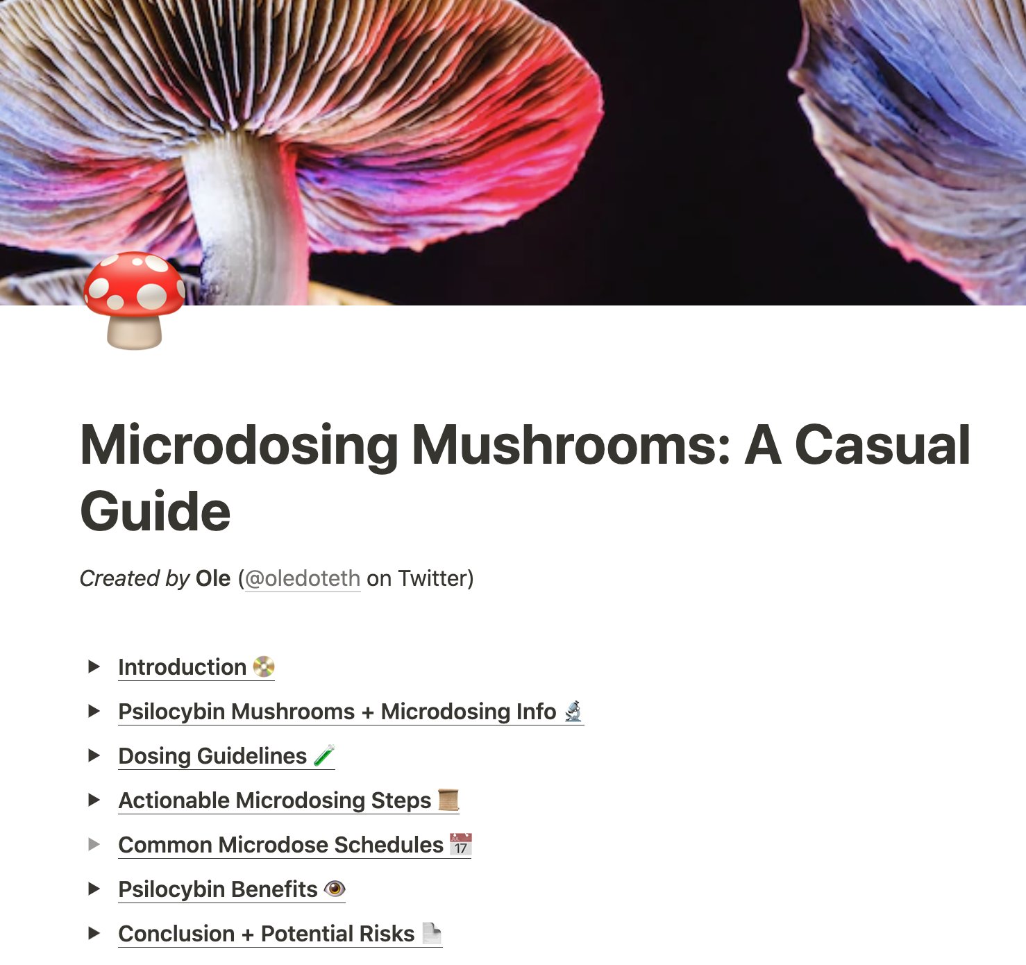 ole.eth on Twitter: "I've been microdosing mushrooms for 3+ years. It's massively improved my ...