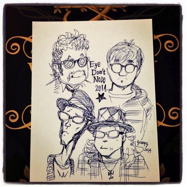 「いま宿で描いた絵。今夜のサーフジャズなギター。 白井良明さん「50周〝年度"だから」と洒落めかしておっしゃってますが、」ganpukuの漫画