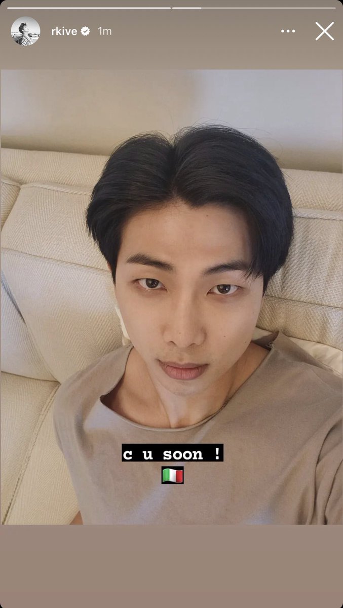 7bts.update on Twitter: "RM on instagram story 🐨: c u soon ! 🇮🇹"