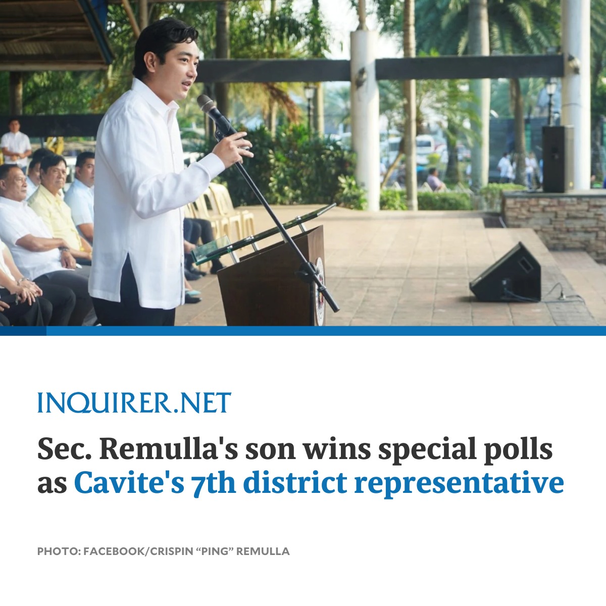 Ping Remulla is the son of Jesus Crispin “Boying” Remulla, who won the ...