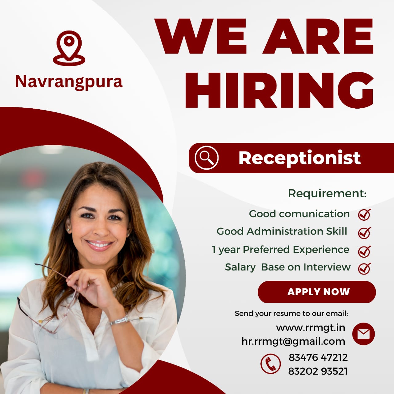 RR Manpower Management Services on Twitter: "We Are Hiring Receptionist ️ Requirement Good ...