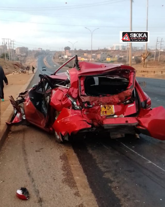 Sikika Road Safety On Twitter This Red Car Was Hit By A Lorry On The