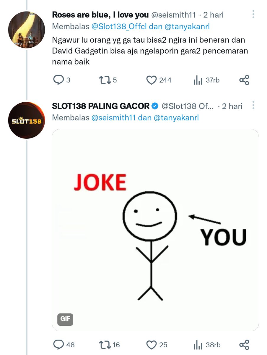 fara on Twitter: "RT @mazzini_gsp: Kurang puas merugikan banyak orang lewat judi, admin judi ...