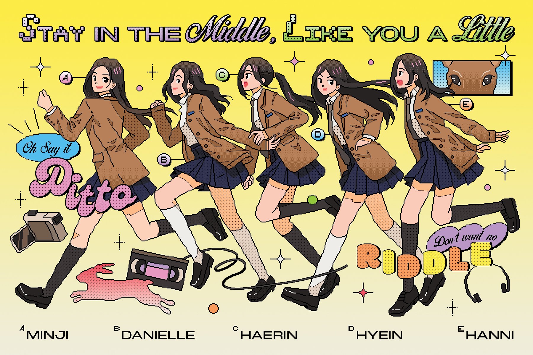 into the nut world 🌏🗯 on Twitter: "stay in the middle, like you a little 🤏🏻 #NewJeans #Ditto ...