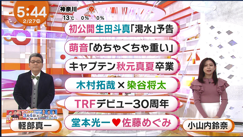 tvmaniaZERO on Twitter: "2023/02/27 #めざましテレビ #軽部真一 アナ #小山内鈴奈 アナ https://t.co/p7BW3V6mhK" / Twitter