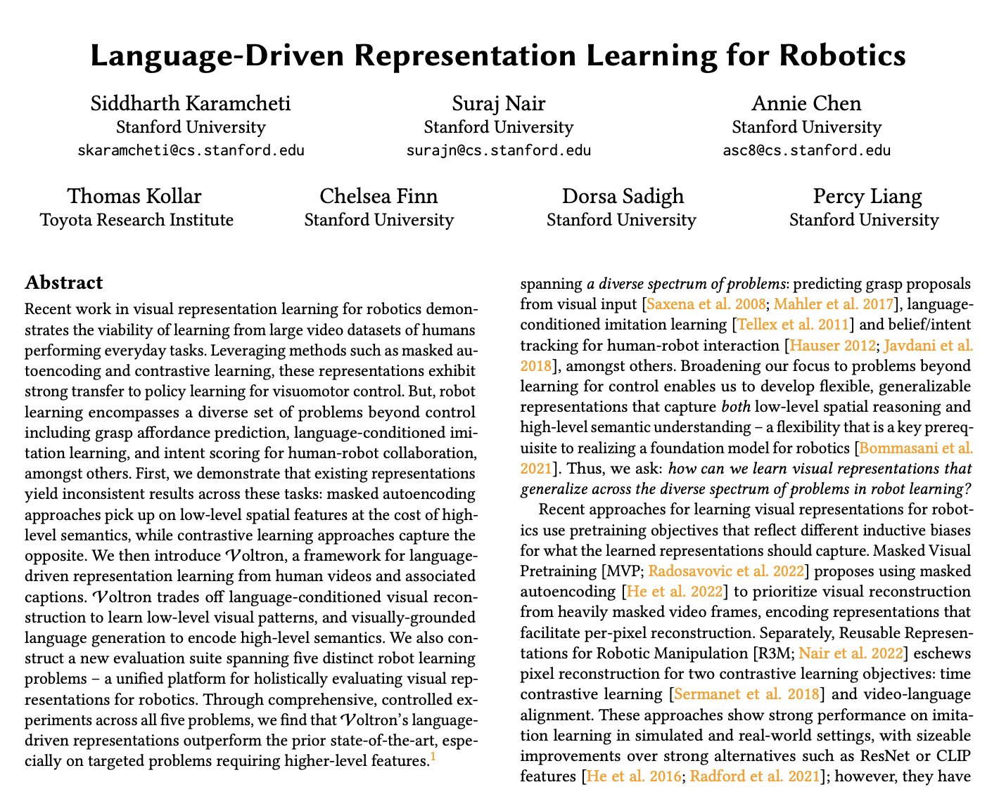 AK on Twitter: "Language-Driven Representation Learning for Robotics abs: https://t.co ...