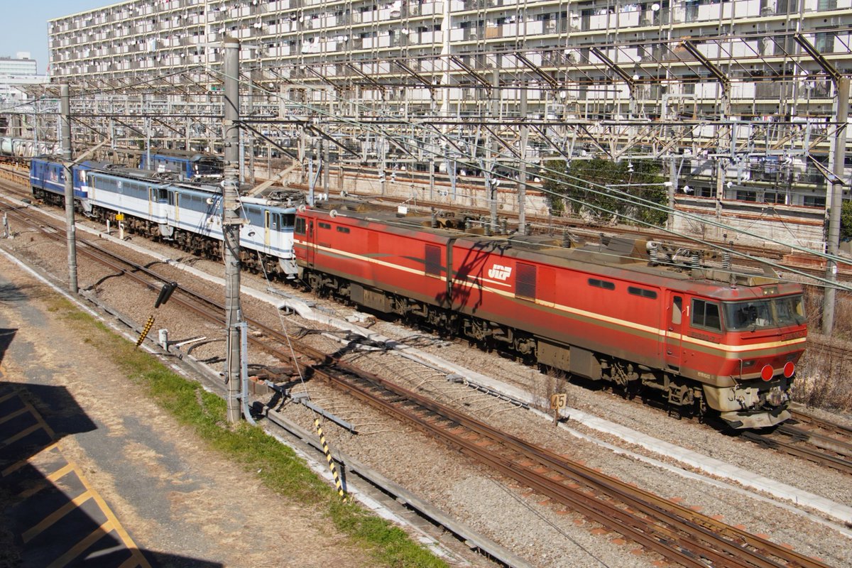 もり こうへい on Twitter: "2023年2月27日 撮影報告 その1 単8283レ OM入場 EF210-124+EF65 2093+EF65 2095+EH800-7 EF65 ...