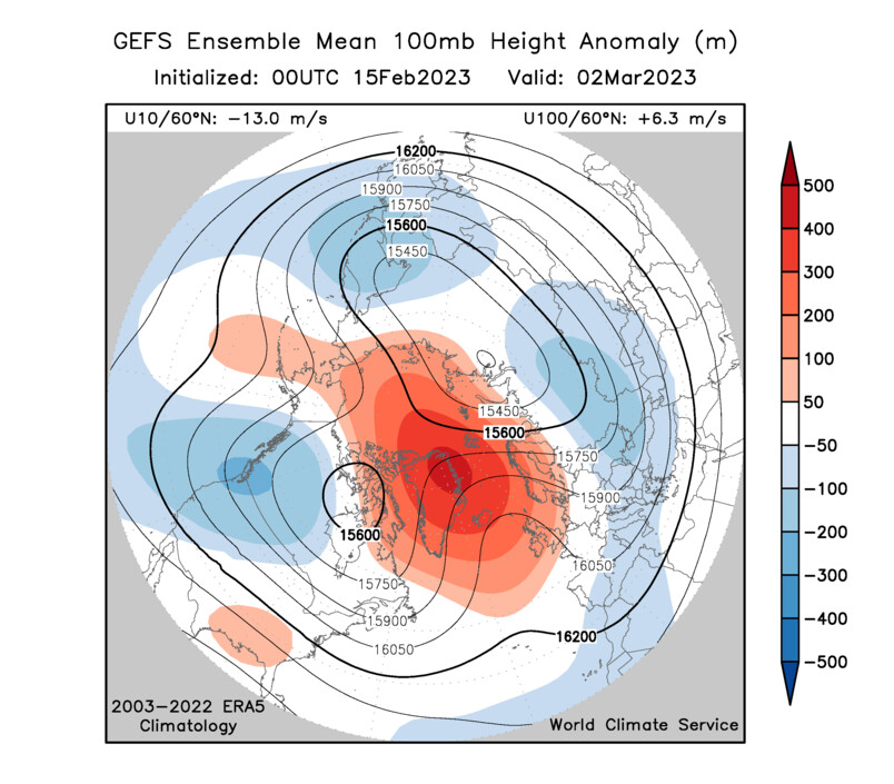 World Climate Service on Twitter: "00Z GEFS showing the stratospheric vortex disruption working ...