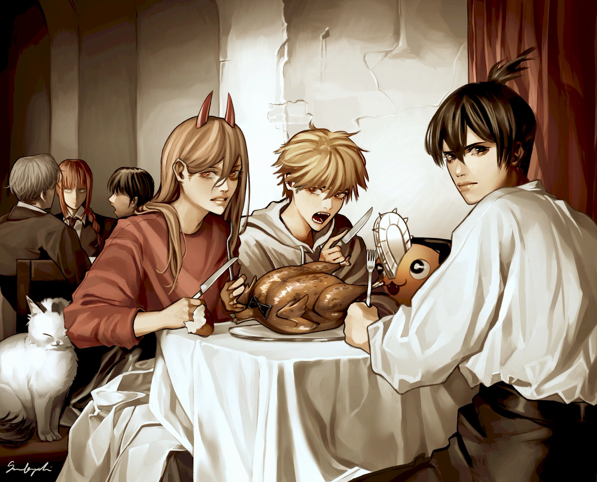 kitsubear 🌸 on Twitter: "chicken dinner #chainsawman #チェンソーマン https://t.co/KyMdfMgbuD" / Twitter