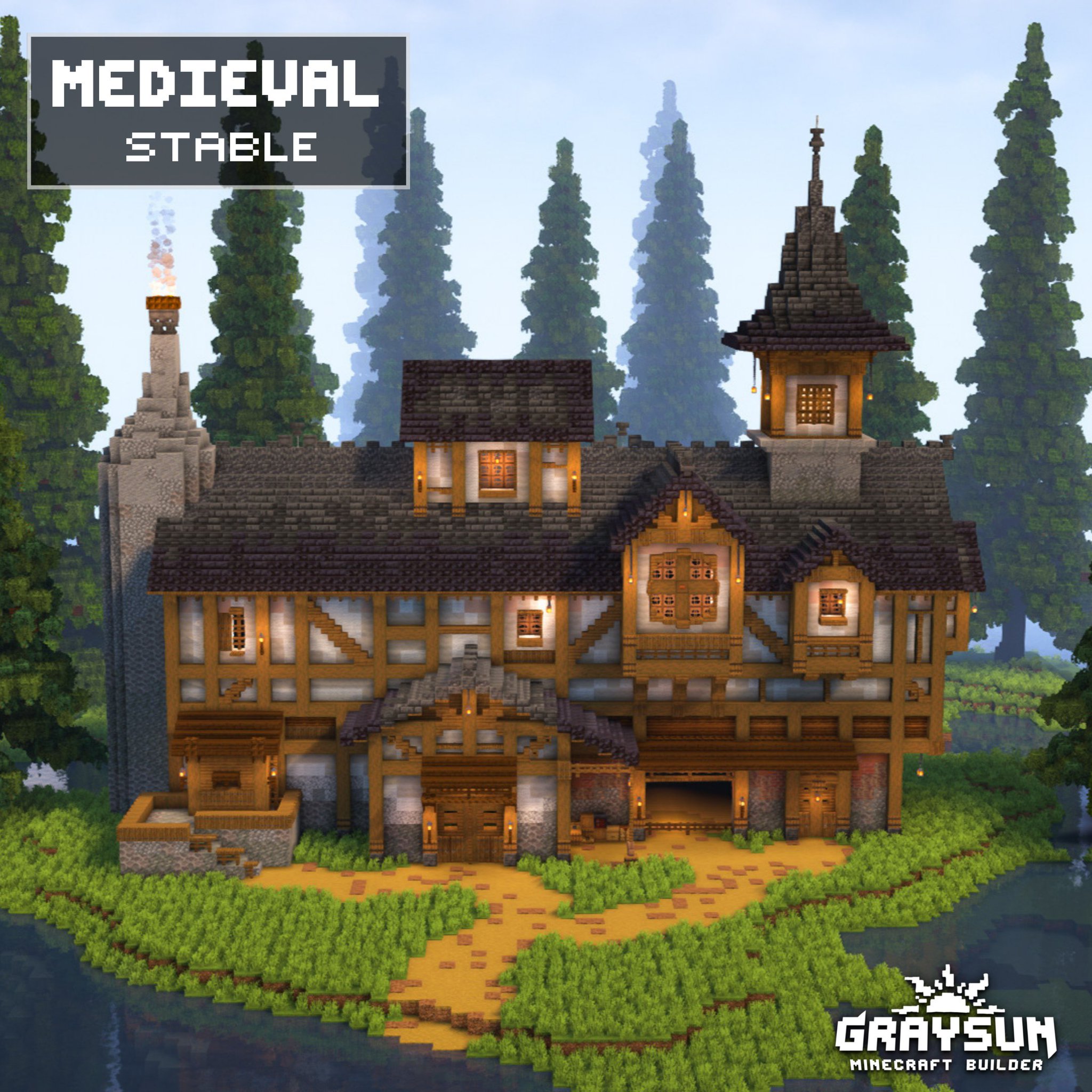 Minecraft Medieval Stables