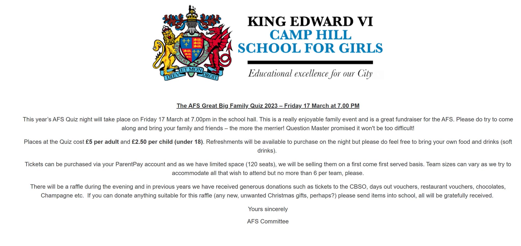Camp Hill Girls Sch On Twitter This Year s AFS Great Big Family Quiz camp-hill-girls-sch-on-twitter-this-year-s-afs-great-big-family-quiz