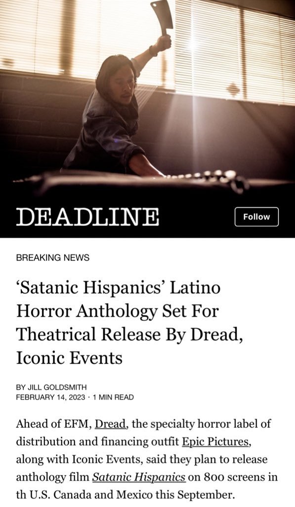 Lotusland Comics 📚 on Twitter: "RT @HorrorGuerrero: Our movie is getting THEATRICAL RELEASE ...