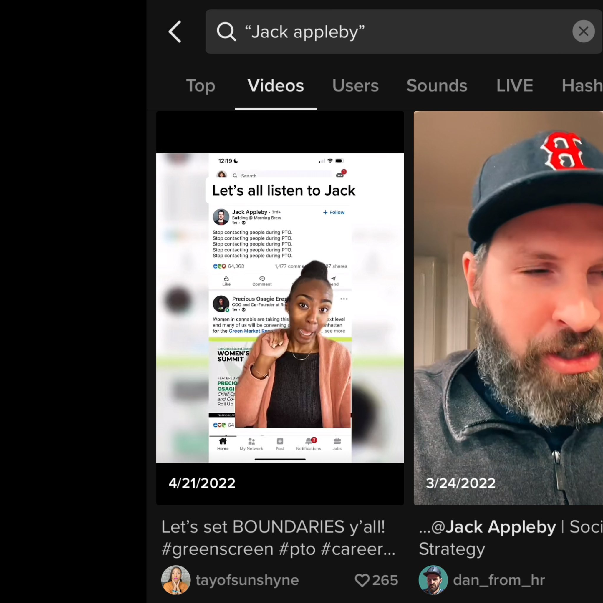 Jack Appleby ☕️ on Twitter: "TikTok’s search functionality is scary. See that TikTok on the left ...