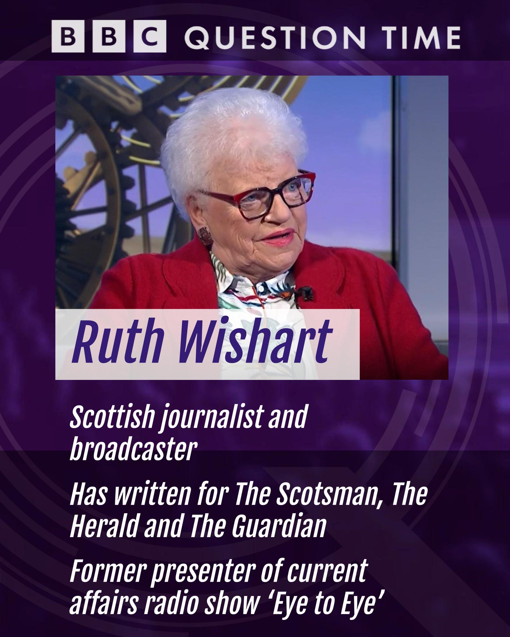 BBC Question Time On Twitter Journalist ruth wishart Will Be On The bbc-question-time-on-twitter-journalist-ruth-wishart-will-be-on-the