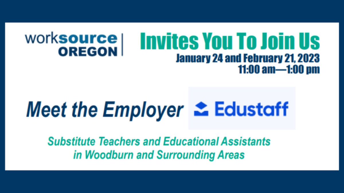WorkSource Oregon on Twitter: "Stop by WorkSource Oregon - Woodburn Tuesday, Feb. 21, from 11 a ...