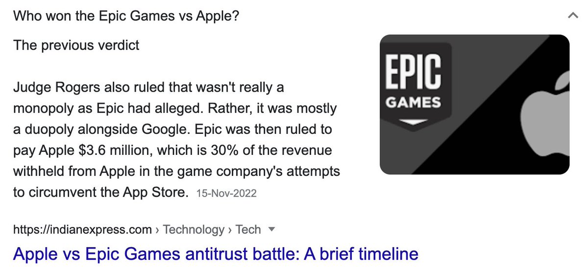 Karthik 🇮🇳 on Twitter: "Of course, Epic has an epic battle with Apple as well, though it ended ...