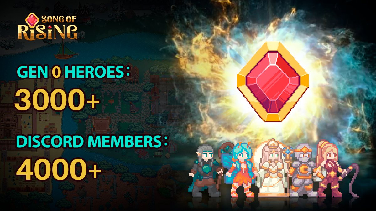 Song of Rising on Twitter: "🥳 A new milestone!3000+ Gen0 heroes 4000+Discord members! 💪💪💪 🎉To ...