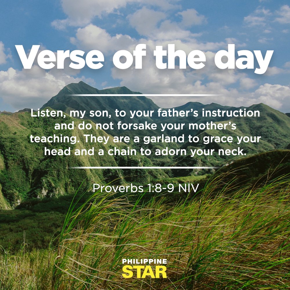 The Philippine Star on Twitter: "VERSE OF THE DAY Listen, my son, to ...