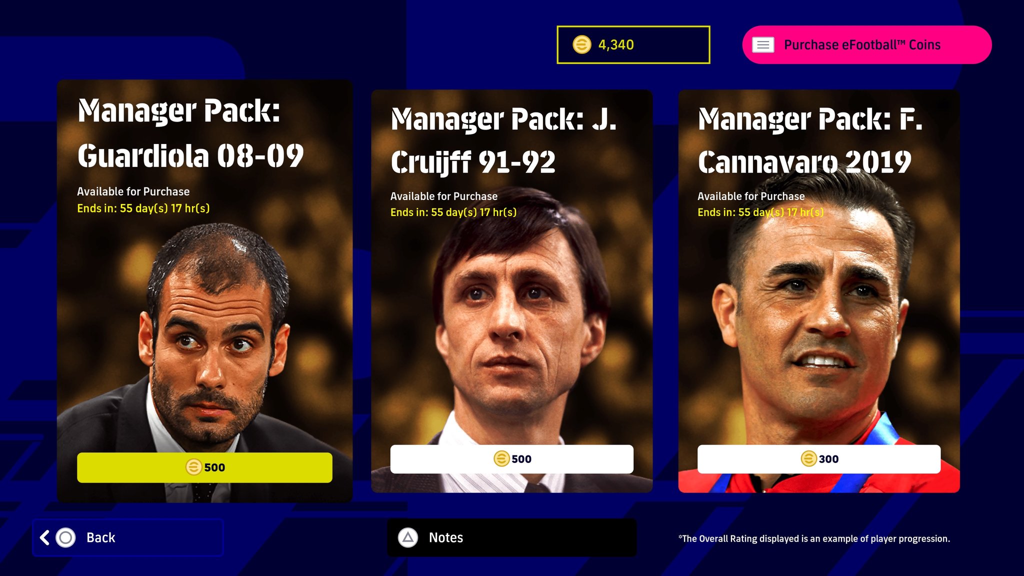 mednasah on Twitter: "⭐ MANAGER PACKS ⭐ New buyable Packs for 500 Coins: GUARDIOLA 08-09 CRUIJFF ...