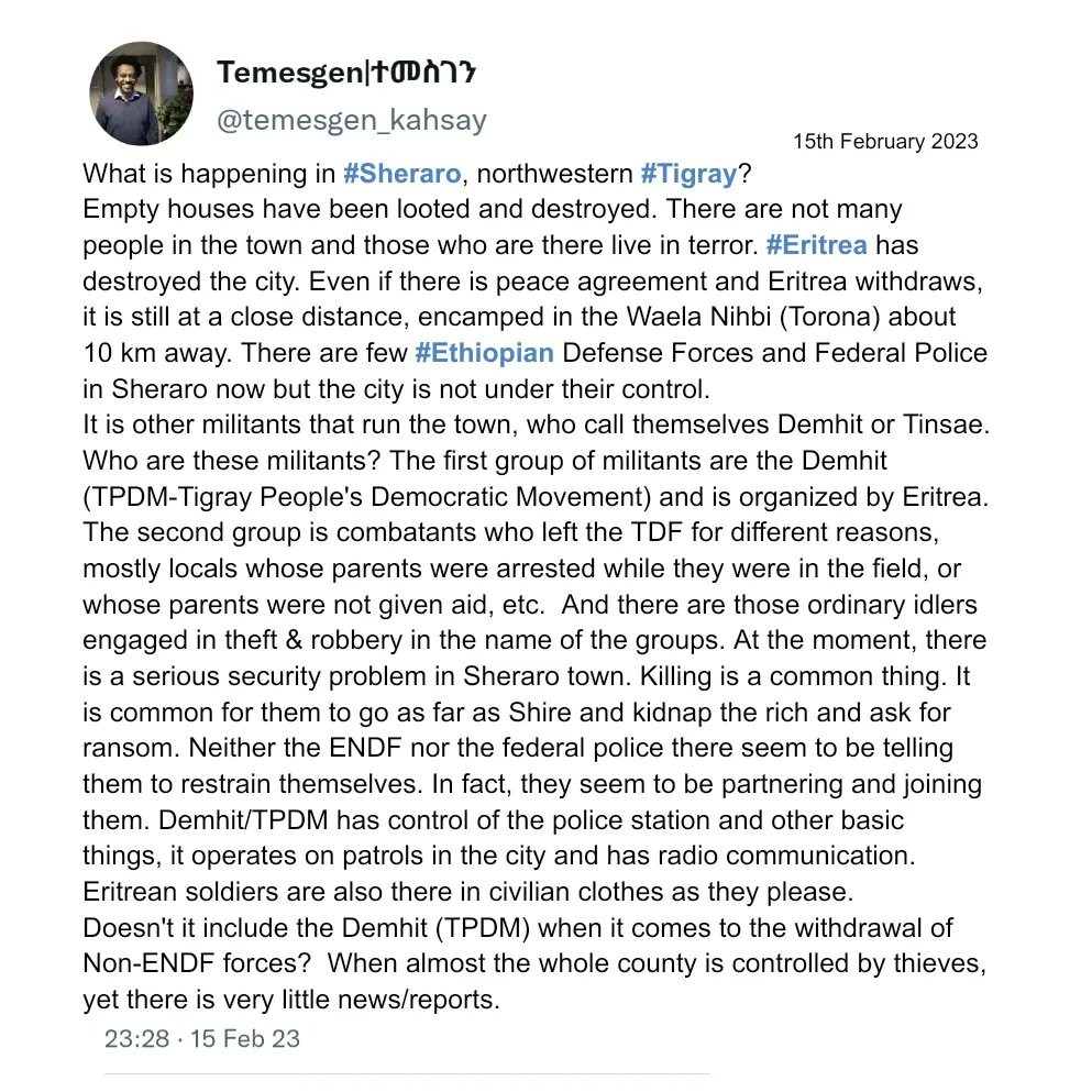 Tigray Update on Twitter: Tigray Update on Twitter: