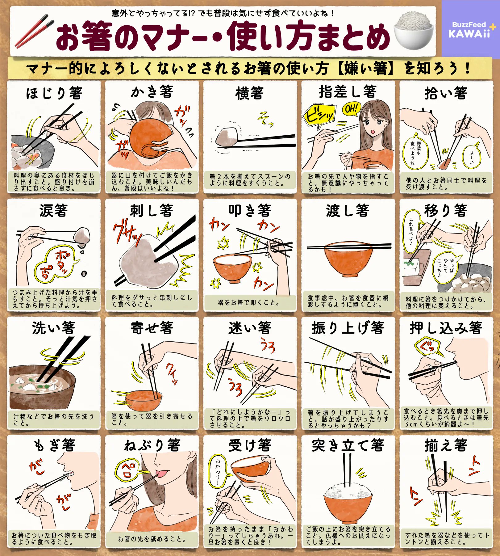 これはしっかり覚えておきたい「お箸のマナー」のとっても分かりやすいまとめ 話題の画像プラス
