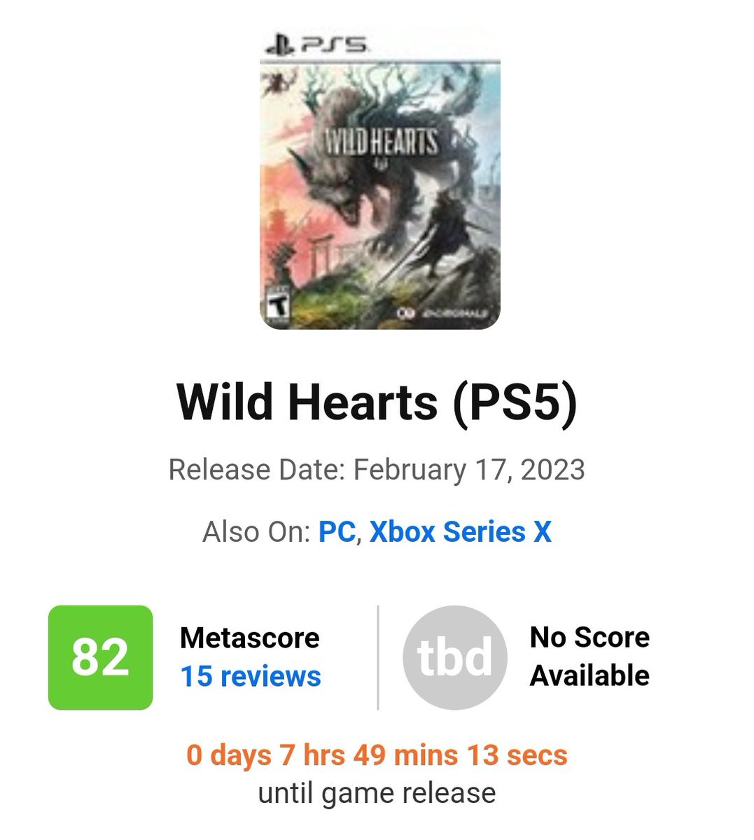 Universo PlayStation on Twitter: "Wild Hearts recibe sus primeras críticas en PS5. #Metacritic"